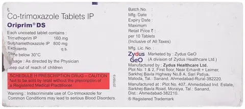 Bactrim (Sulfamethoxazole + Trimethoprim) Tablet – Silk Pharmacy